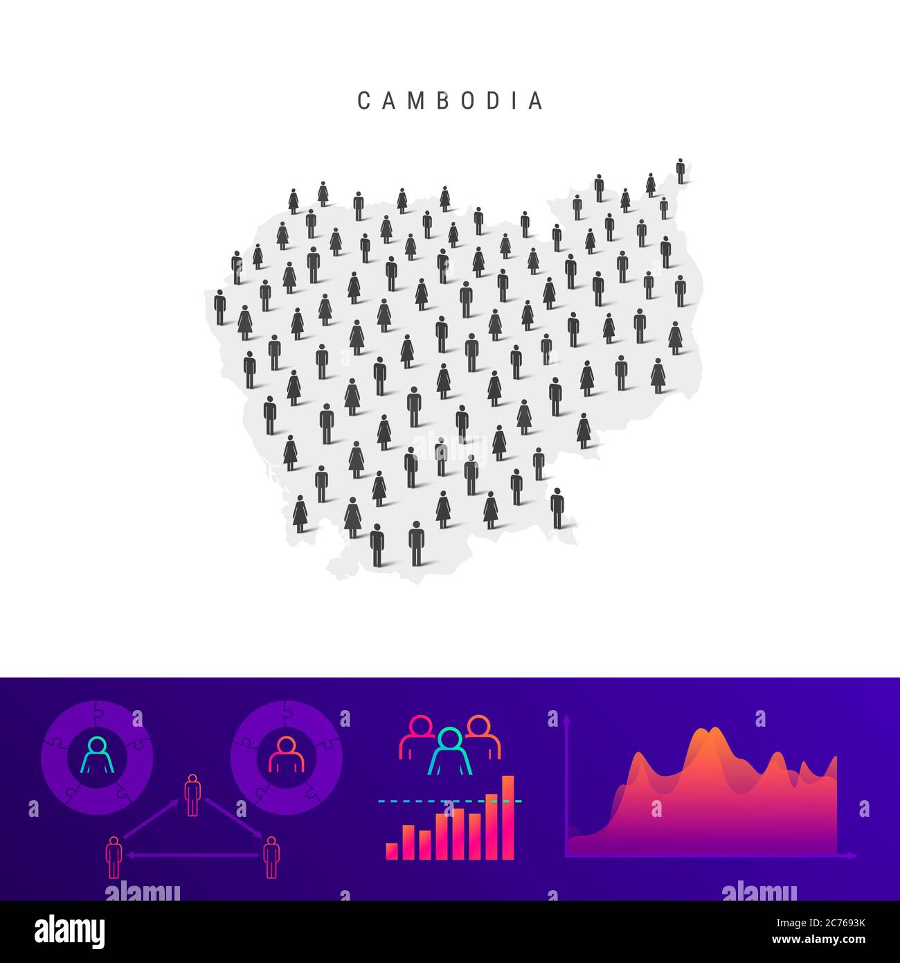 Cambodia population map hi-res stock photography and images - Alamy