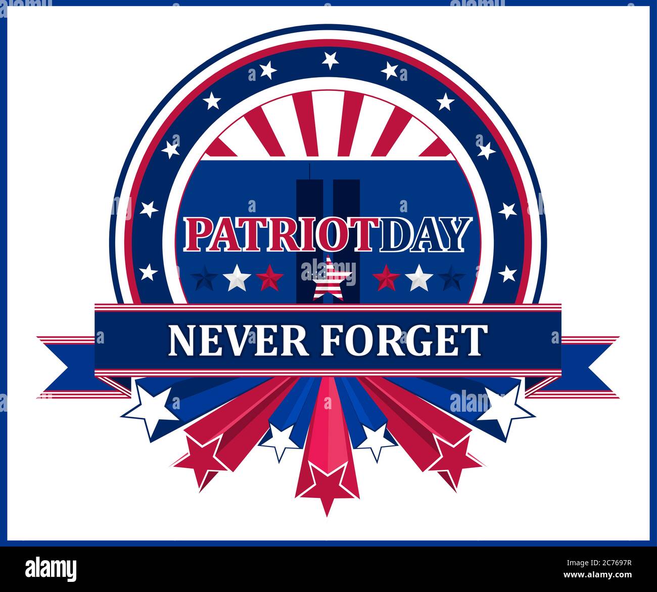 Vector illustration on the commemoration of the US Patriot Day. Perfect ...