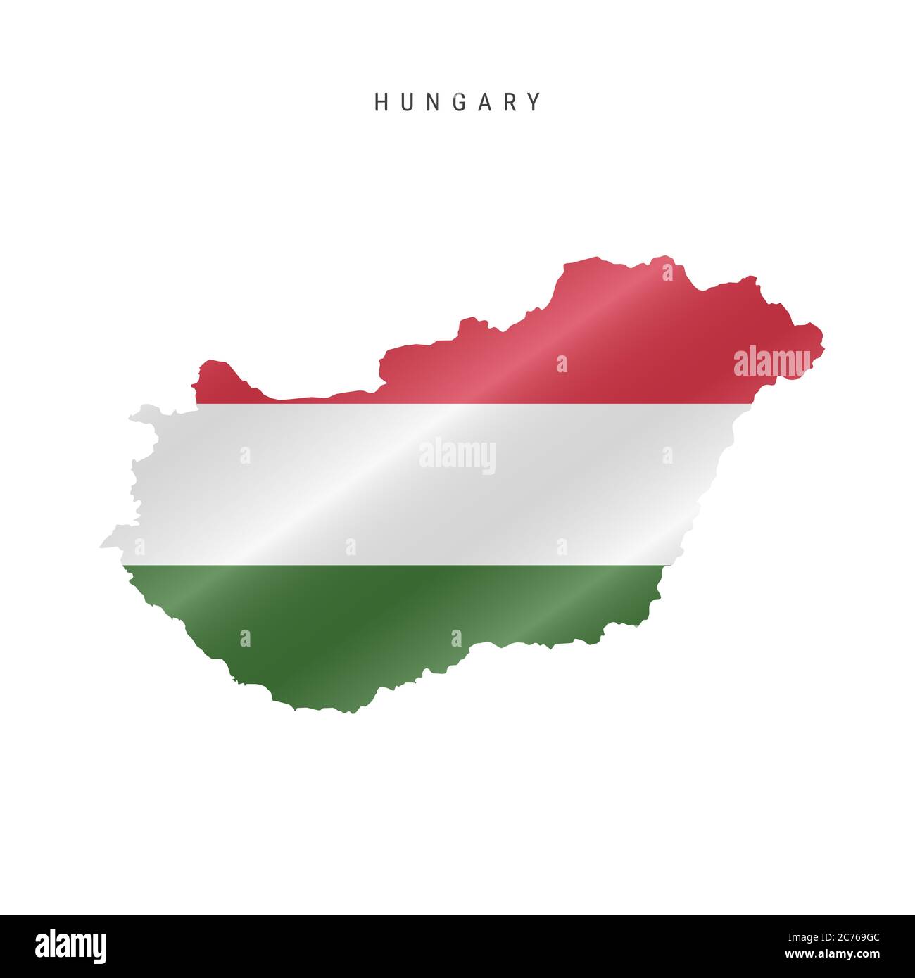 Detailed waving flag map of Hungary. map with masked flag Stock Photo ...