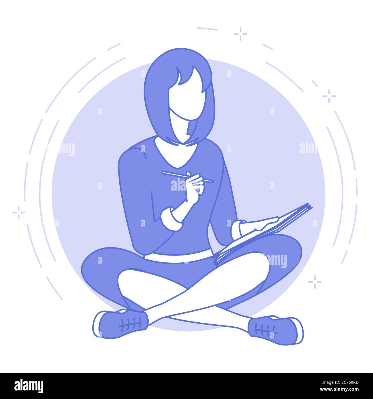 Remote work team online Stock Vector Images - Alamy