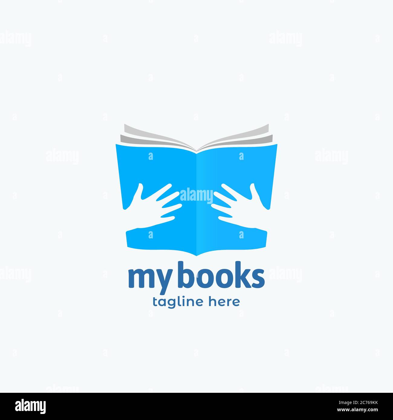 My Books Abstract Vector Sign, Emblem or Logo Template. Open Book in ...