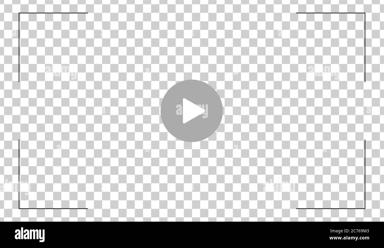 Play video button icon, sign vector isolated on transparent background ...