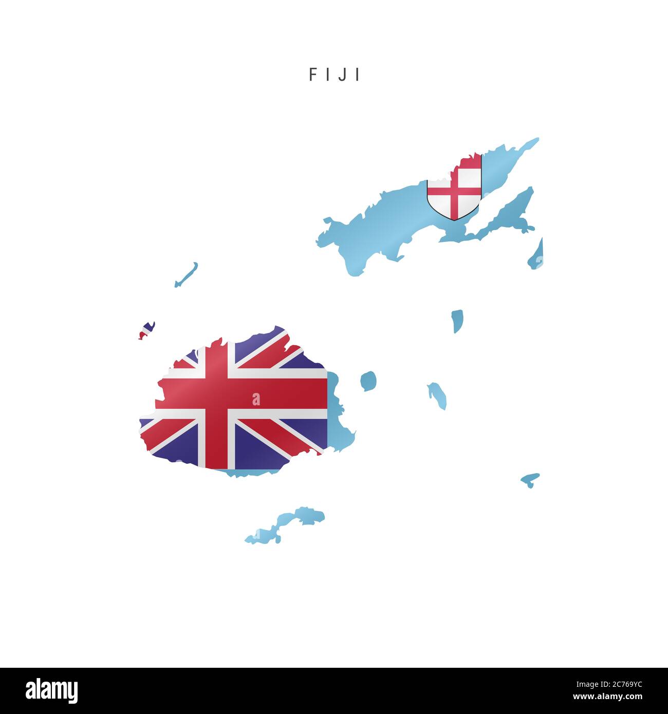 Fiji map silhouette isolated Cut Out Stock Images & Pictures - Alamy