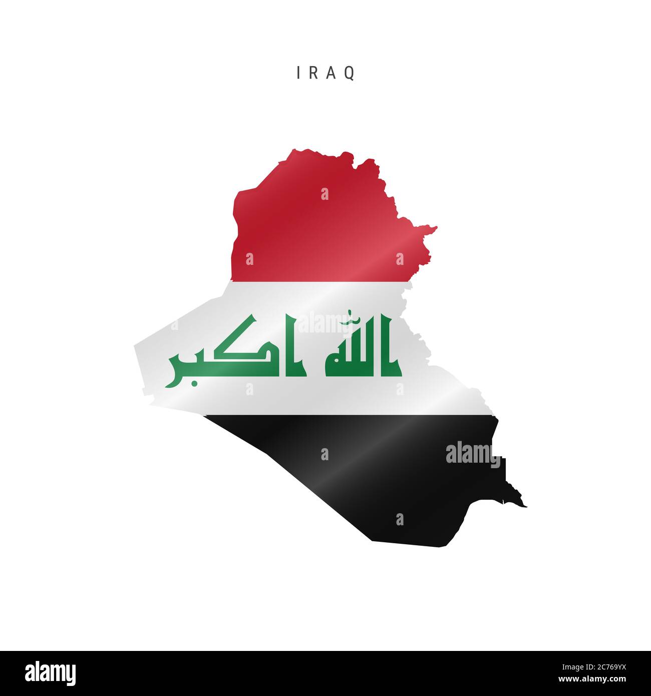 Detailed waving flag map of Iraq. map with masked flag Stock Photo - Alamy