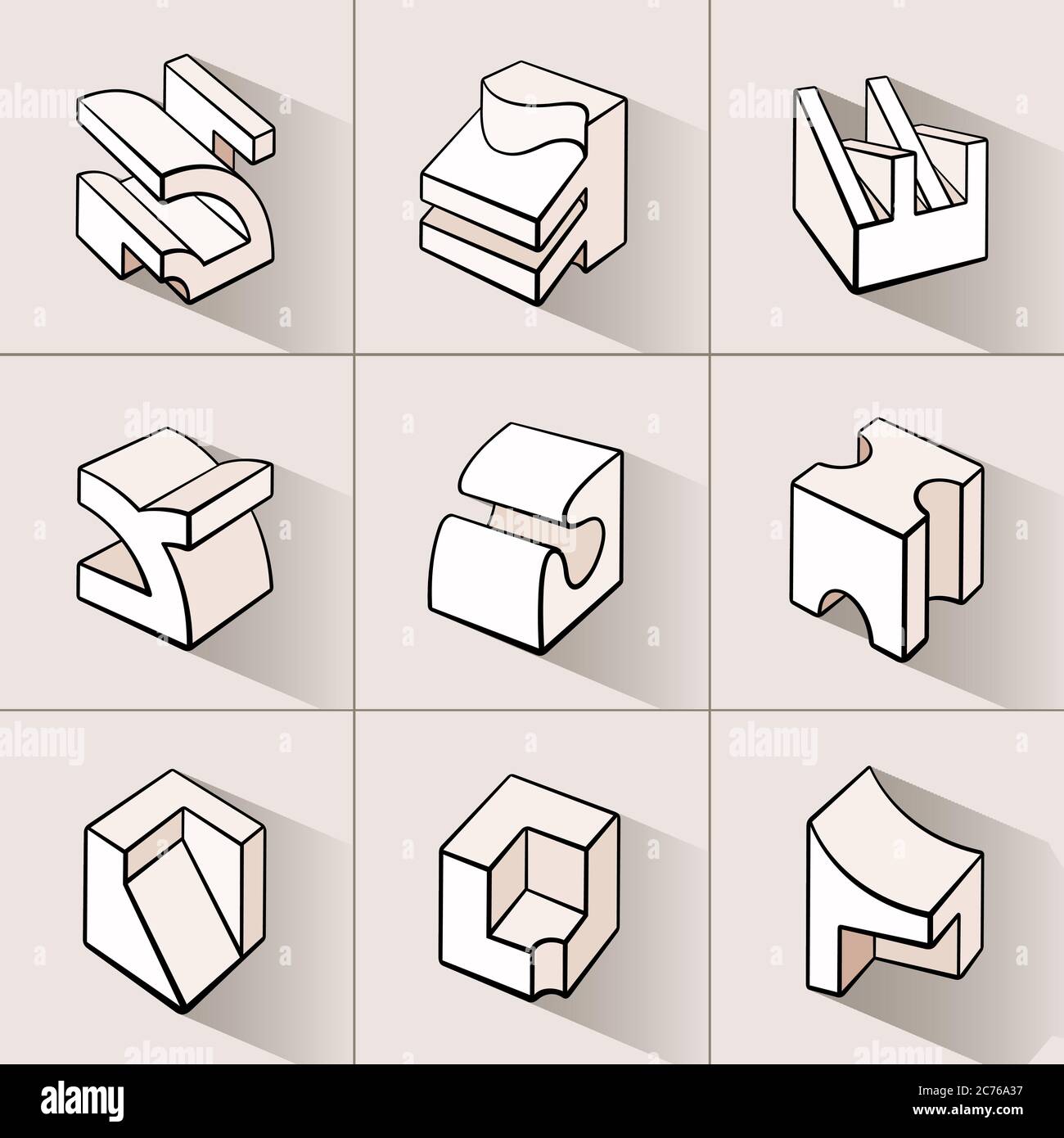 Set of 3D geometric shapes cube designs Stock Vector Image & Art - Alamy