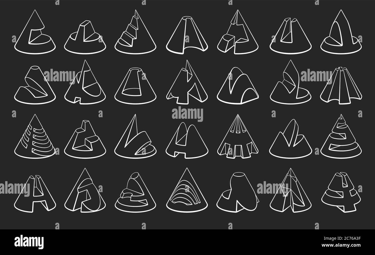 Geometrical shapes sketch Black and White Stock Photos & Images - Alamy