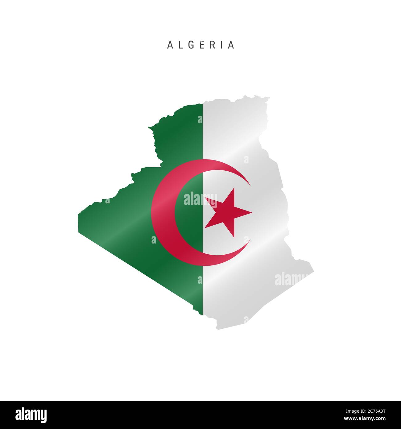 Detailed waving flag map of Algeria. map with masked flag Stock Photo ...