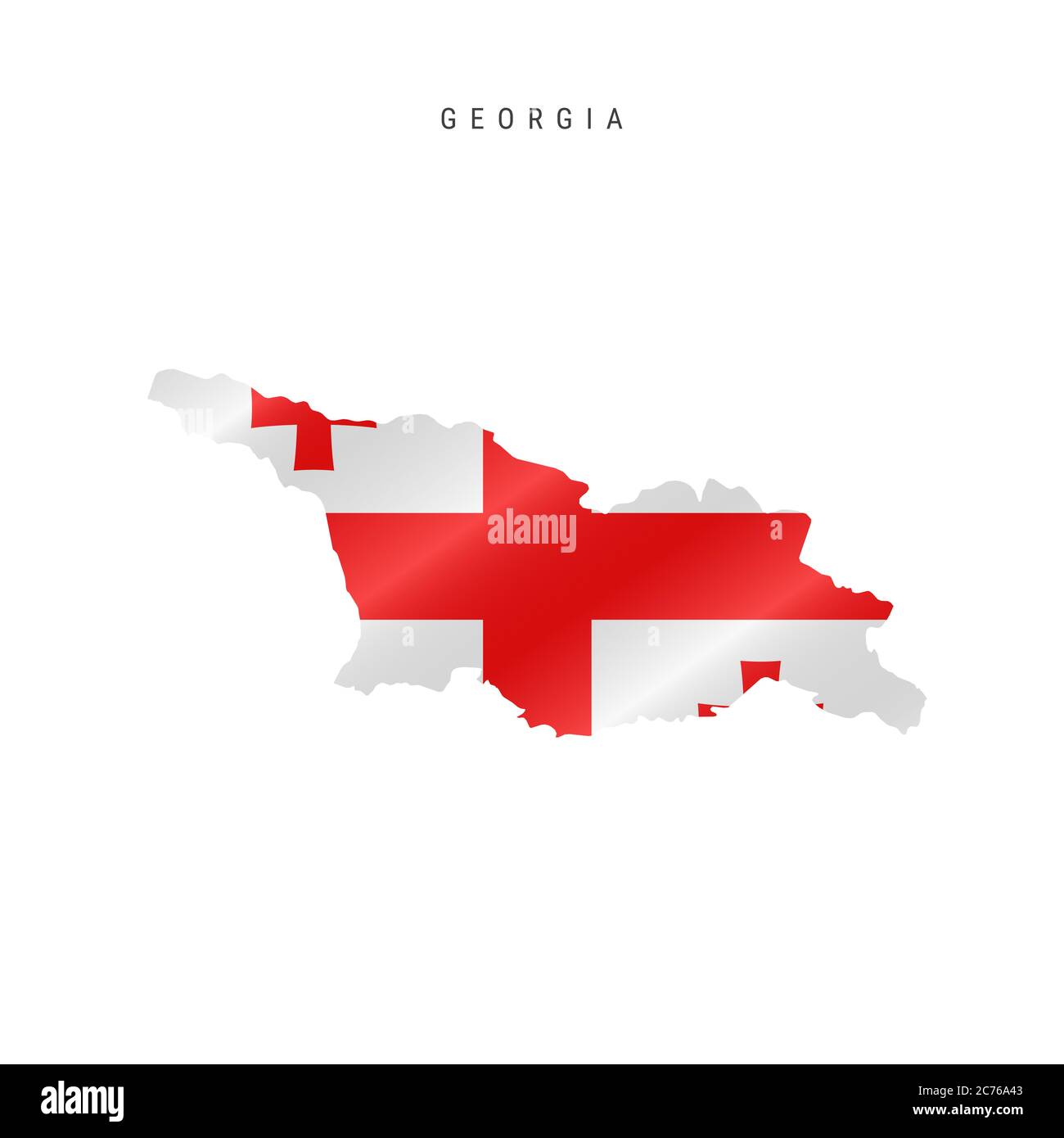 Detailed waving flag map of Georgia. map with masked flag Stock Photo ...