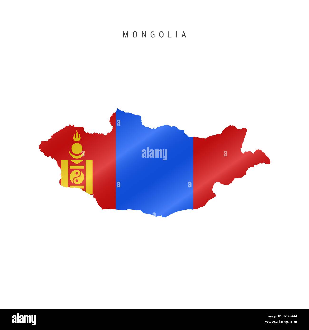 Detailed waving flag map of Mongolia. map with masked flag Stock Photo ...