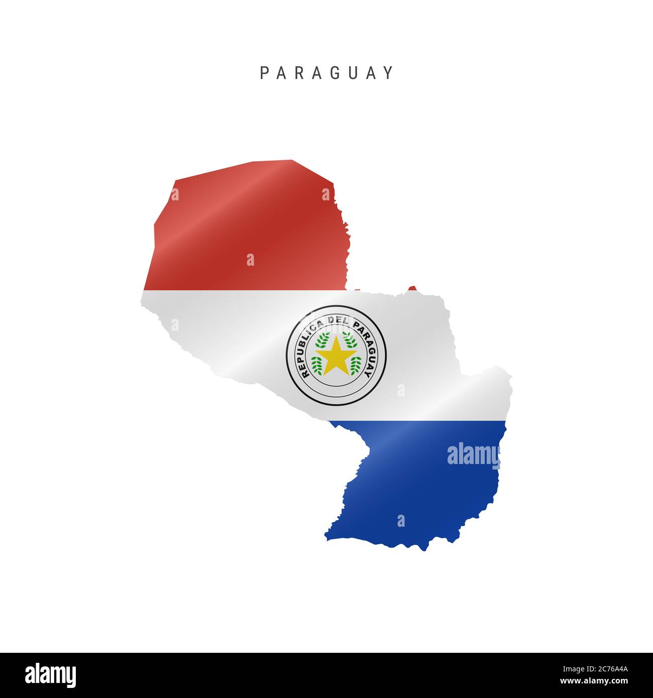 Detailed waving flag map of Paraguay. map with masked flag Stock Photo ...