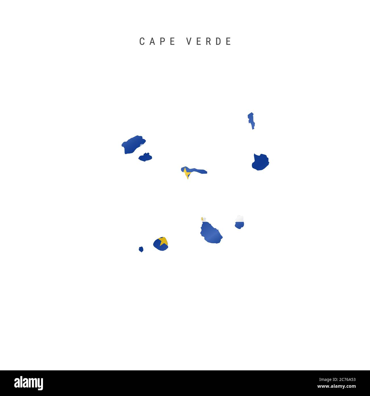 Detailed waving flag map of Cape Verde. map with masked flag Stock ...