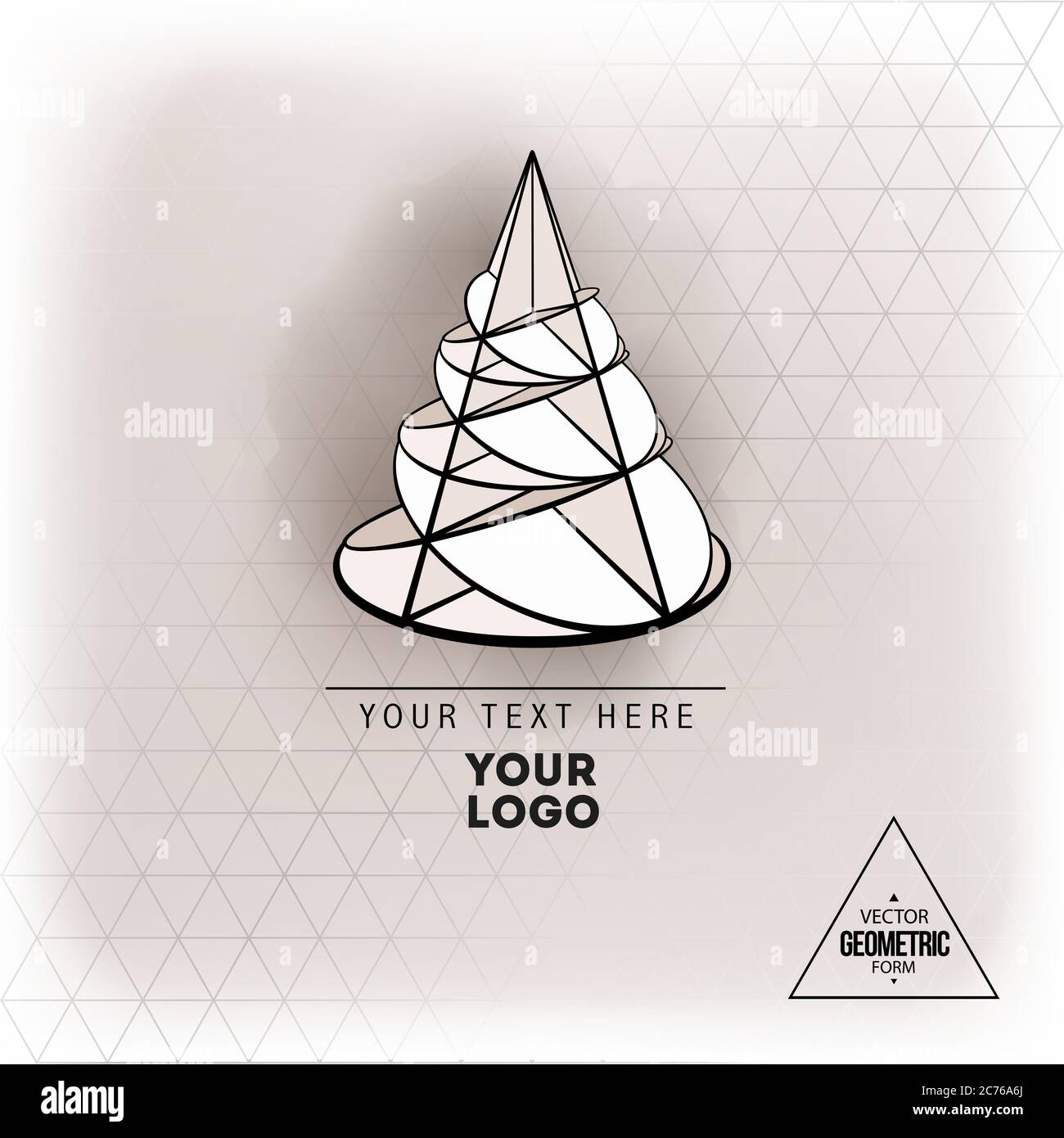 Vector geometric figure cone logo design Stock Vector Image & Art - Alamy