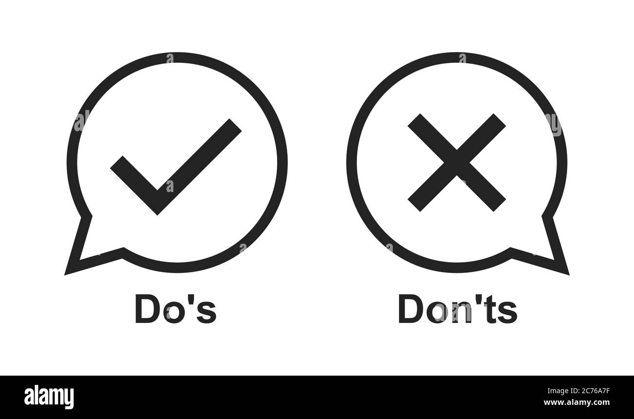 Speech icon vector bubble like dos and donts. flat simple trend modern ...