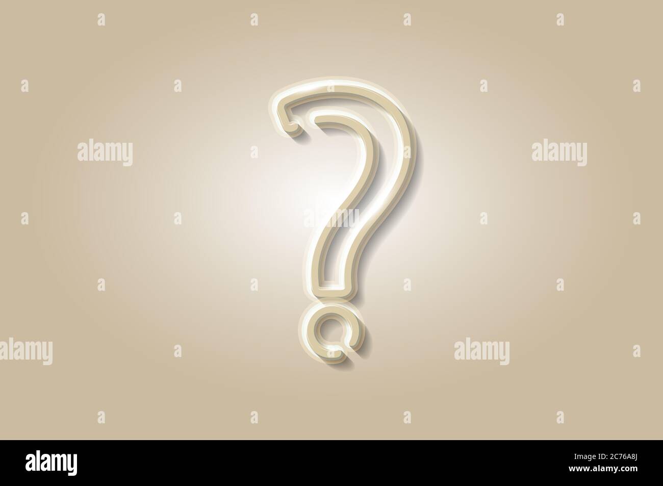 Question mark glowing 3D symbol, card template. Realistic illustration ...