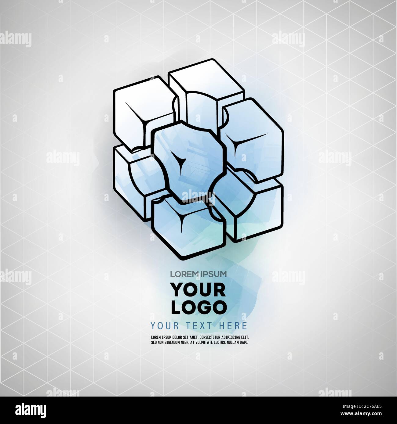 Vector geometric figure cube logo design Stock Vector Image & Art - Alamy