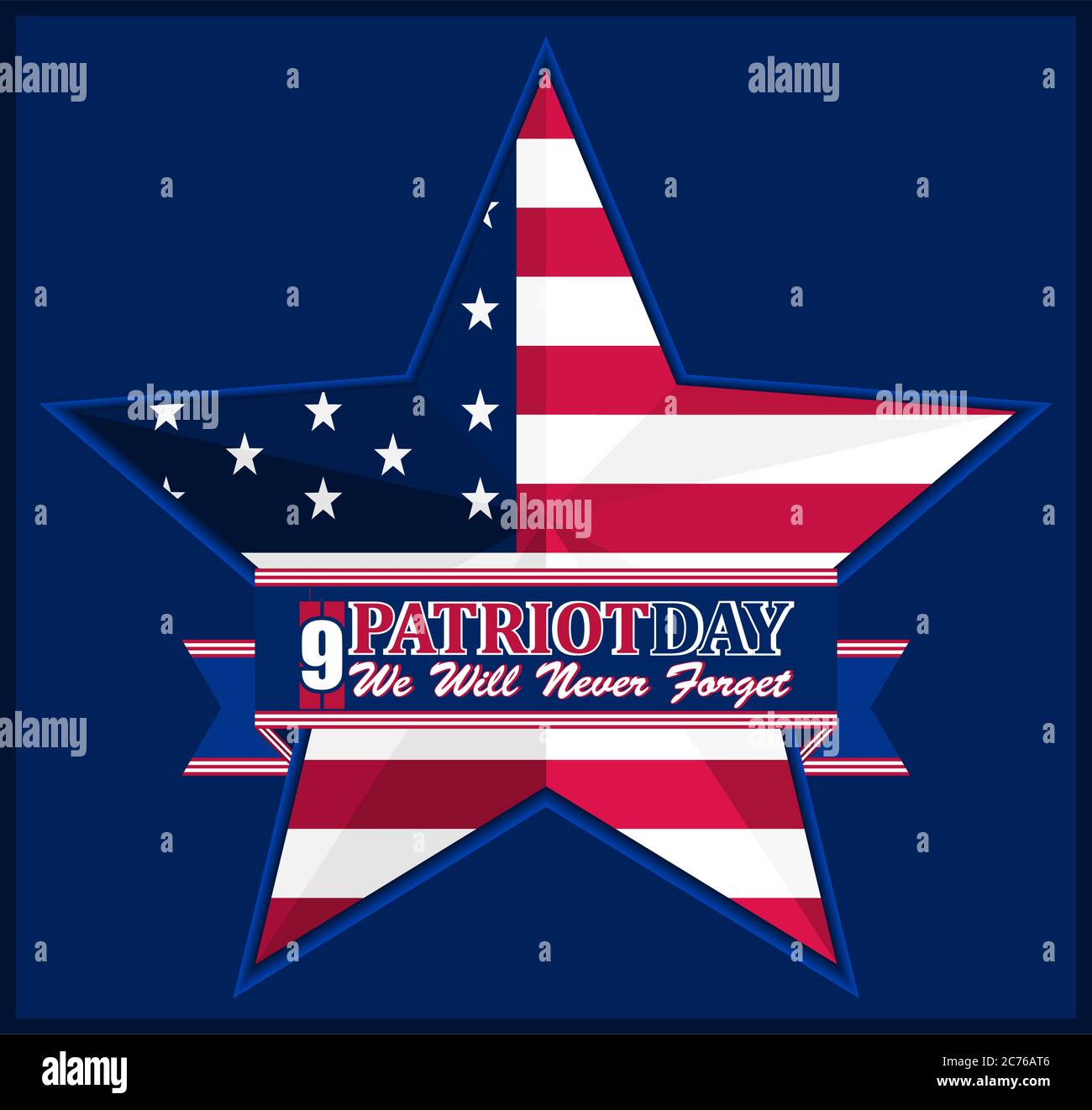Vector illustration on the commemoration of the US Patriot Day. Perfect ...
