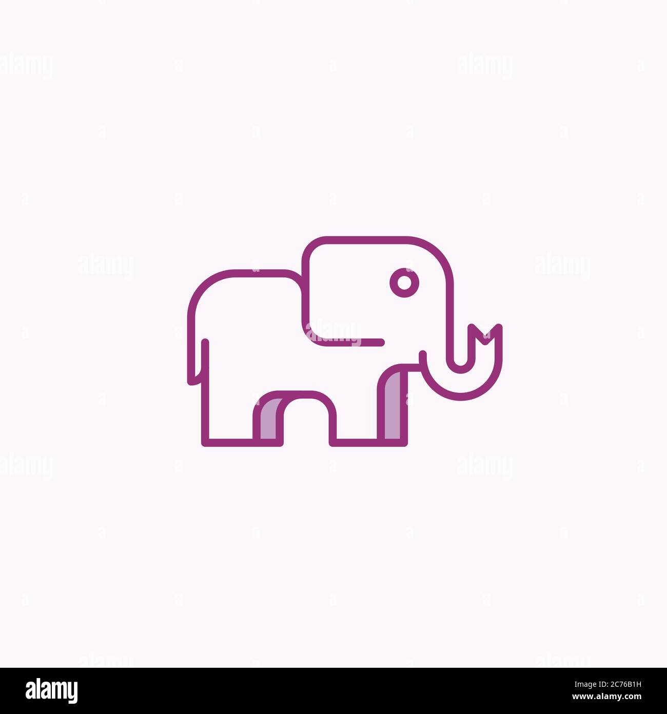 Simple Geometry Elephant Design. Abstract Vector Sign, Symbol or Logo ...