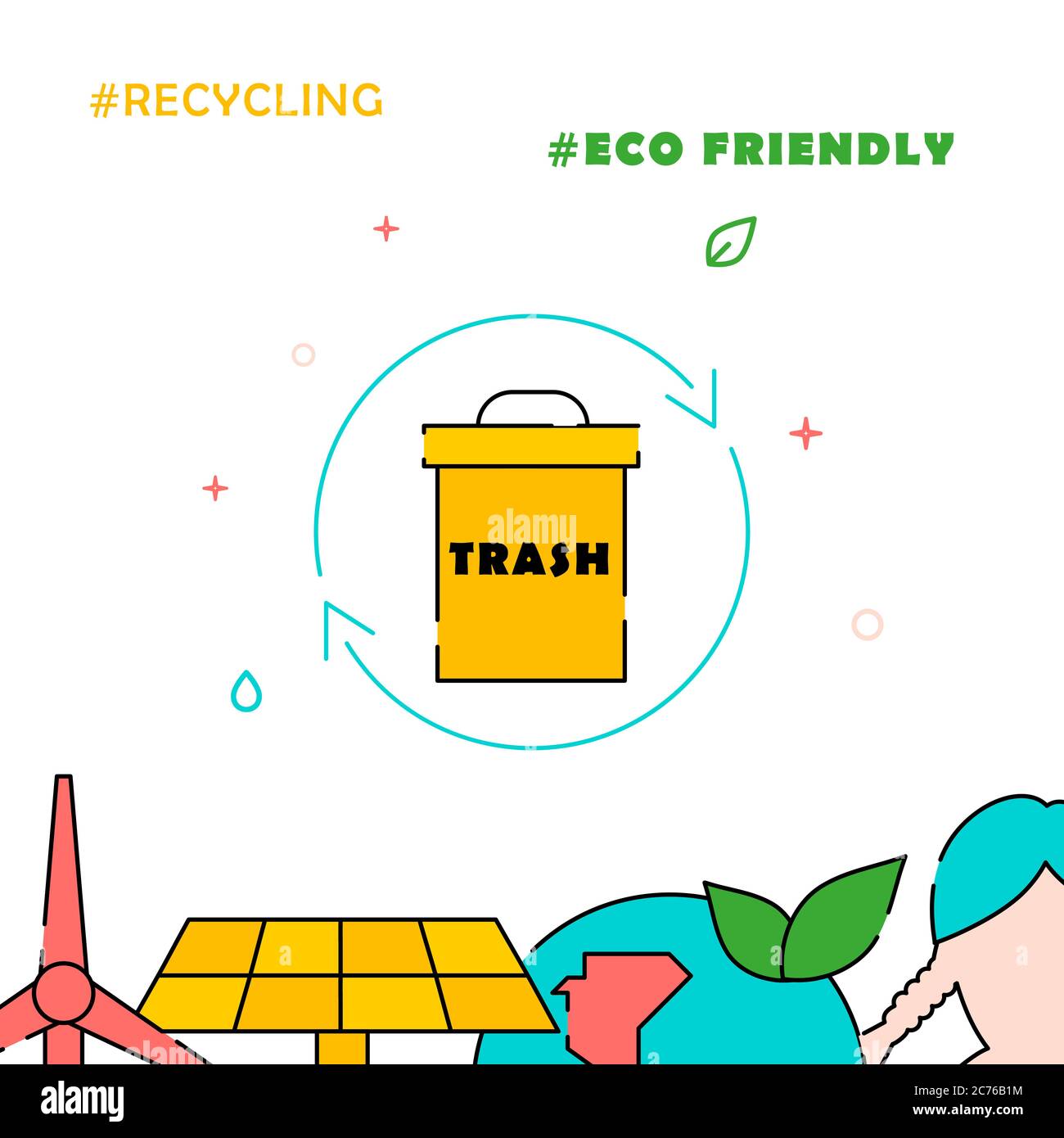 Recycling waste bin filled line icon, simple illustration, related ...