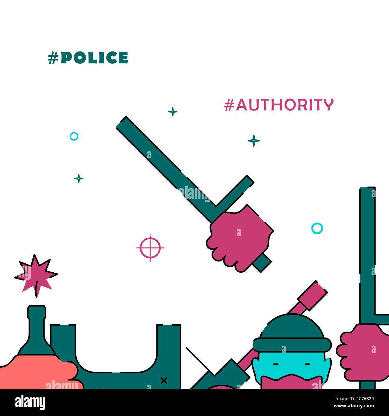 Police baton drawing hi-res stock photography and images - Alamy