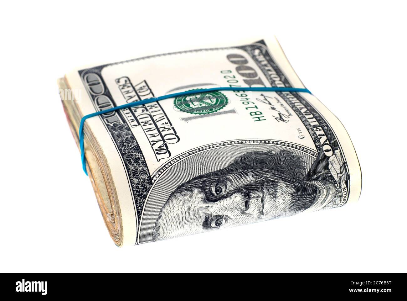 Stack of money- cash of US dollars isolated on white background Stock ...