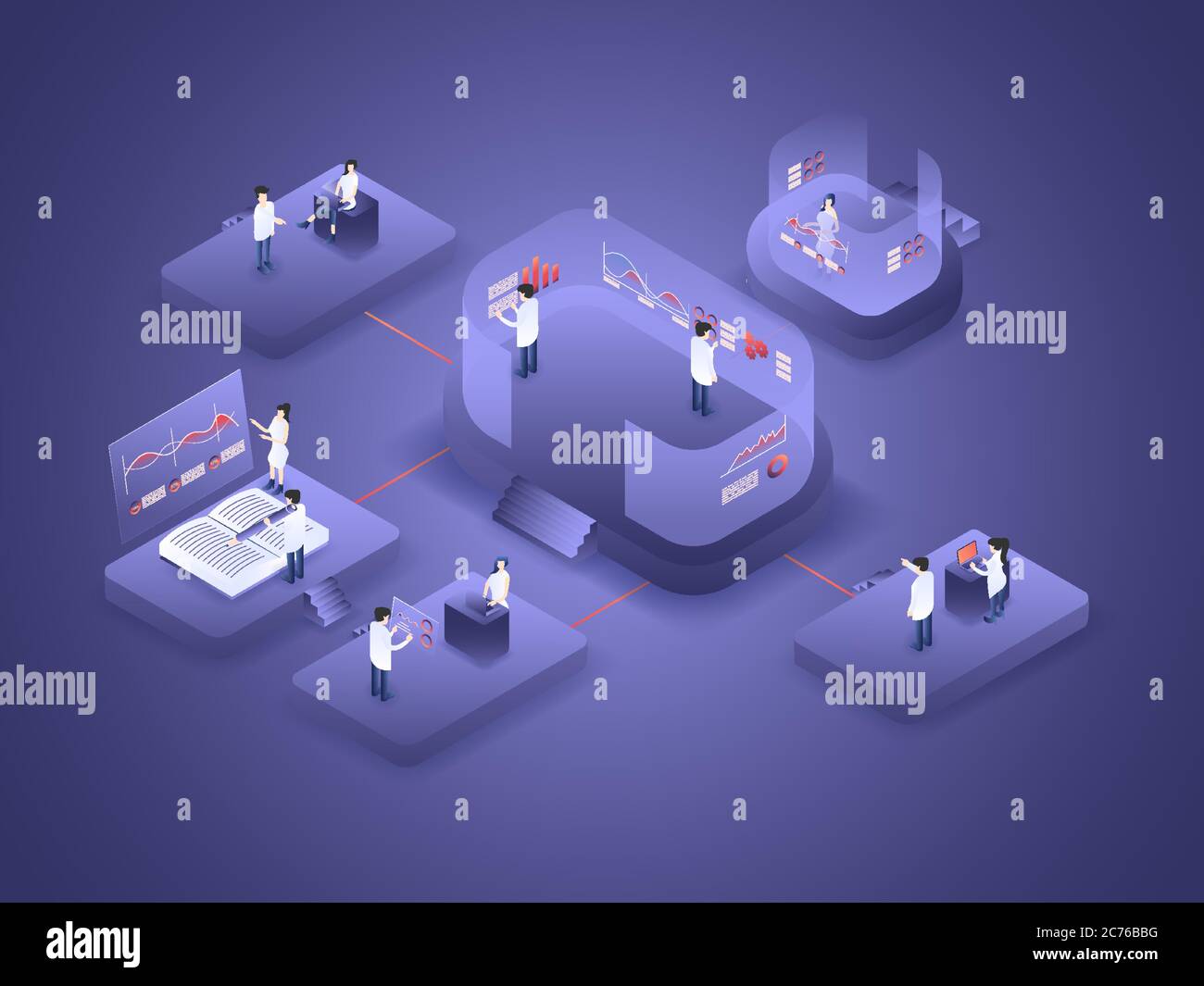 People are team working to analyse the data using chart, graph, screen ...