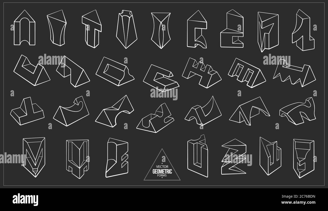 Set of 3D geometric shapes prism designs Stock Vector Image & Art - Alamy