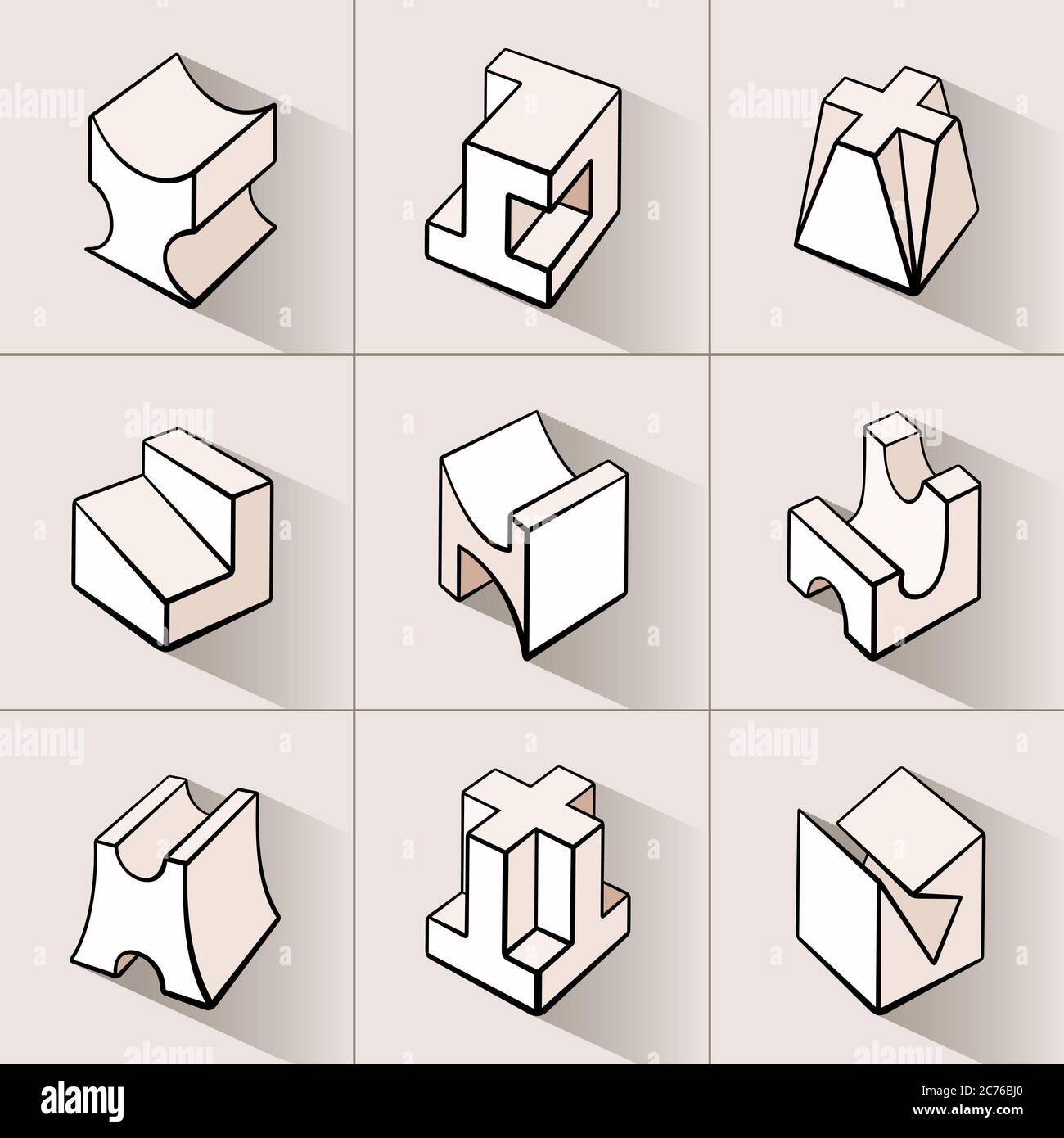 Set of 3D geometric shapes cube designs Stock Vector Image & Art - Alamy