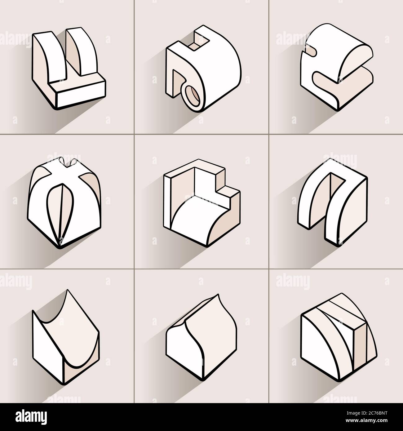 Set of 3D geometric shapes cube designs Stock Vector Image & Art - Alamy