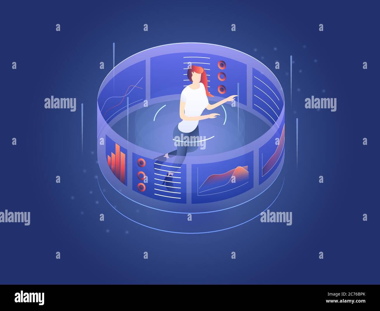 Woman looking and analysing at graphic chart, business analytics ...