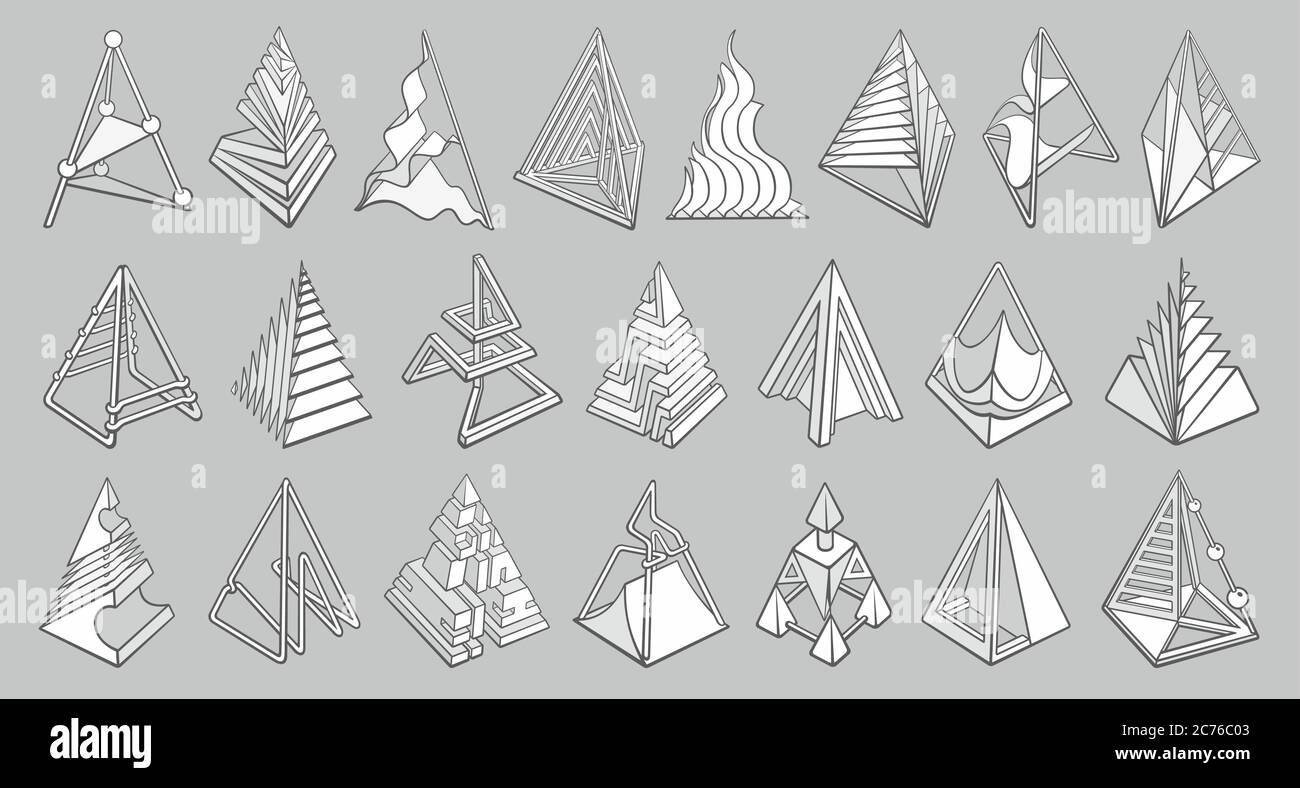 Set of 3D geometric shapes pyramid designs Stock Vector Image & Art - Alamy