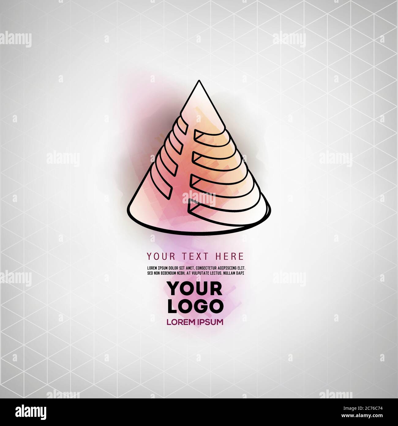 Vector geometric figure cone logo design Stock Vector Image & Art - Alamy