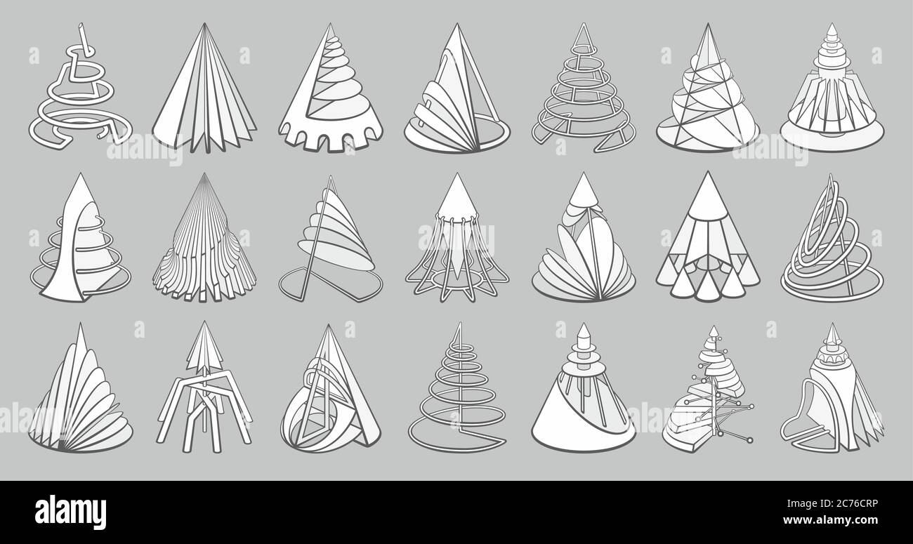 Set of 3D geometric shapes cone designs Stock Vector Image & Art - Alamy