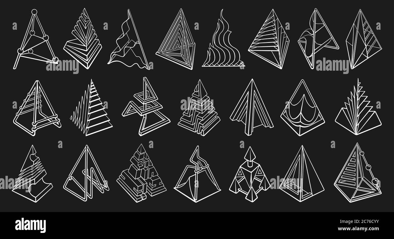 Set of 3D geometric shapes pyramid designs Stock Vector Image & Art - Alamy