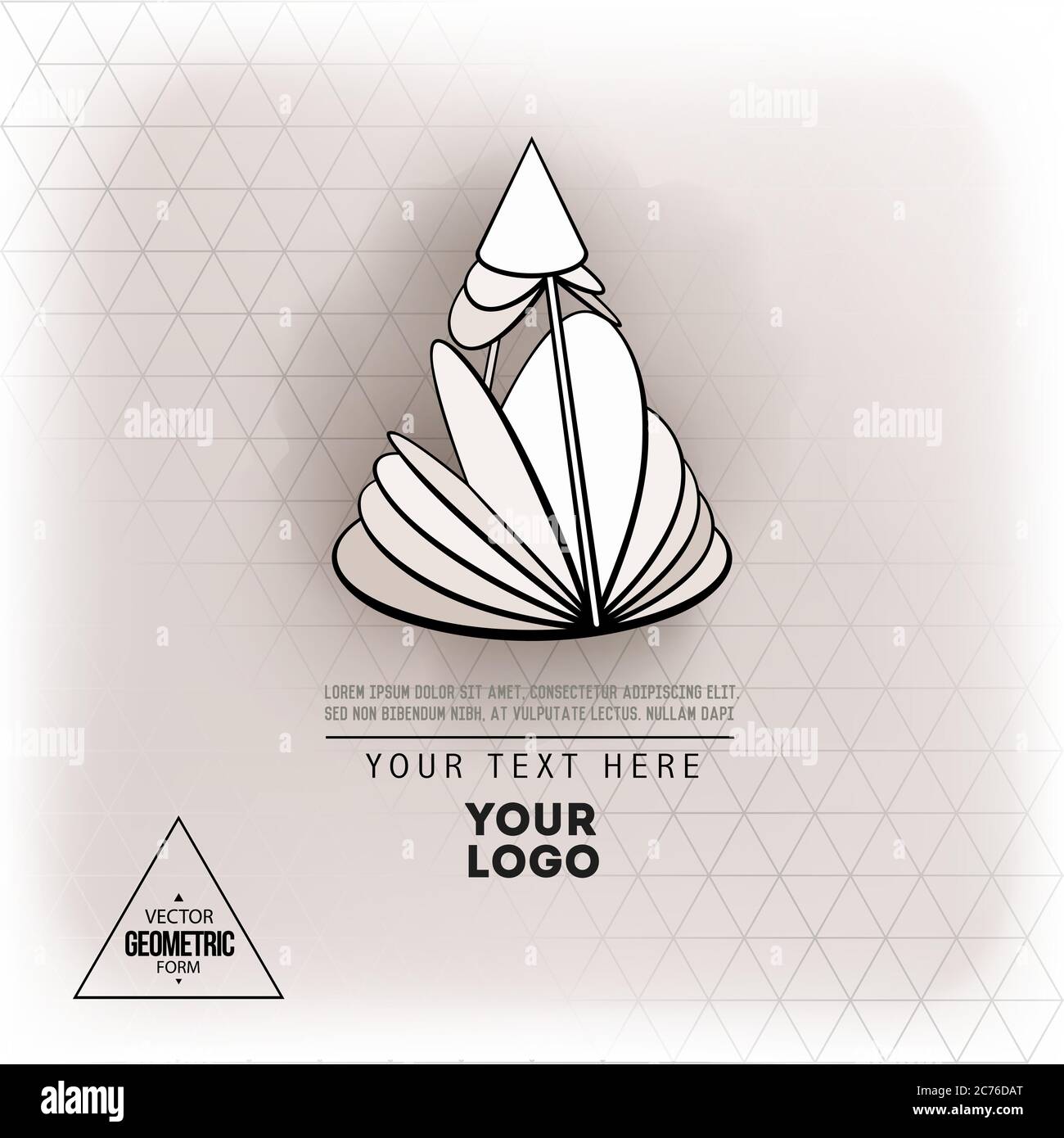 Vector geometric figure cone logo design Stock Vector Image & Art - Alamy