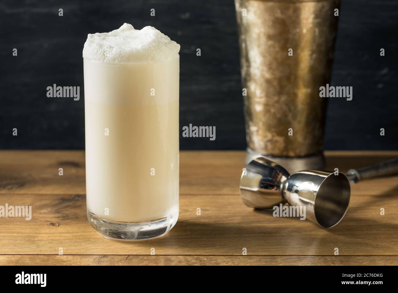 Homemade Frothy Ramos Gin Fizz Cocktail with Cream Stock Photo - Alamy