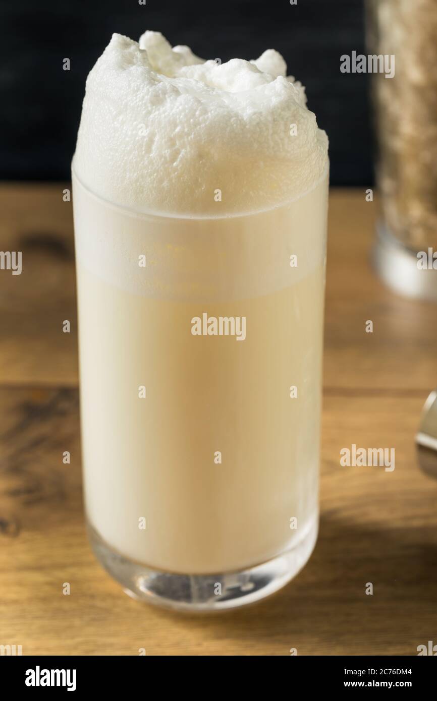 Homemade Frothy Ramos Gin Fizz Cocktail with Cream Stock Photo - Alamy