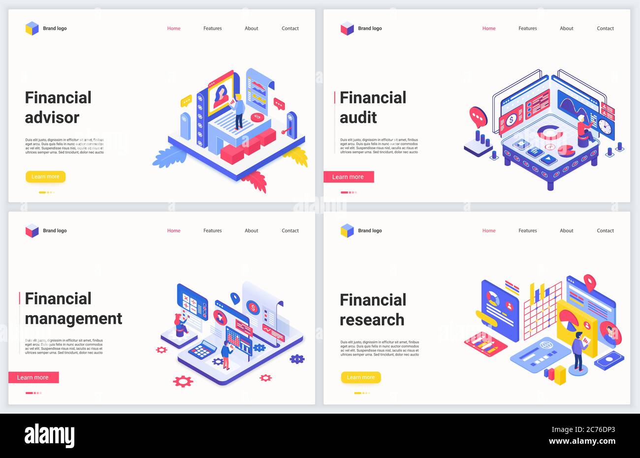 Isometric financial management, consulting vector illustration ...