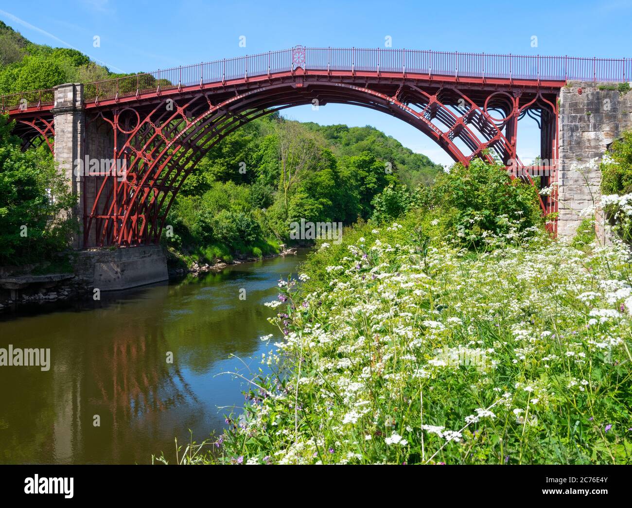 The Iron Bridge over the River Severn at Ironbridge, Shropshire Stock ...