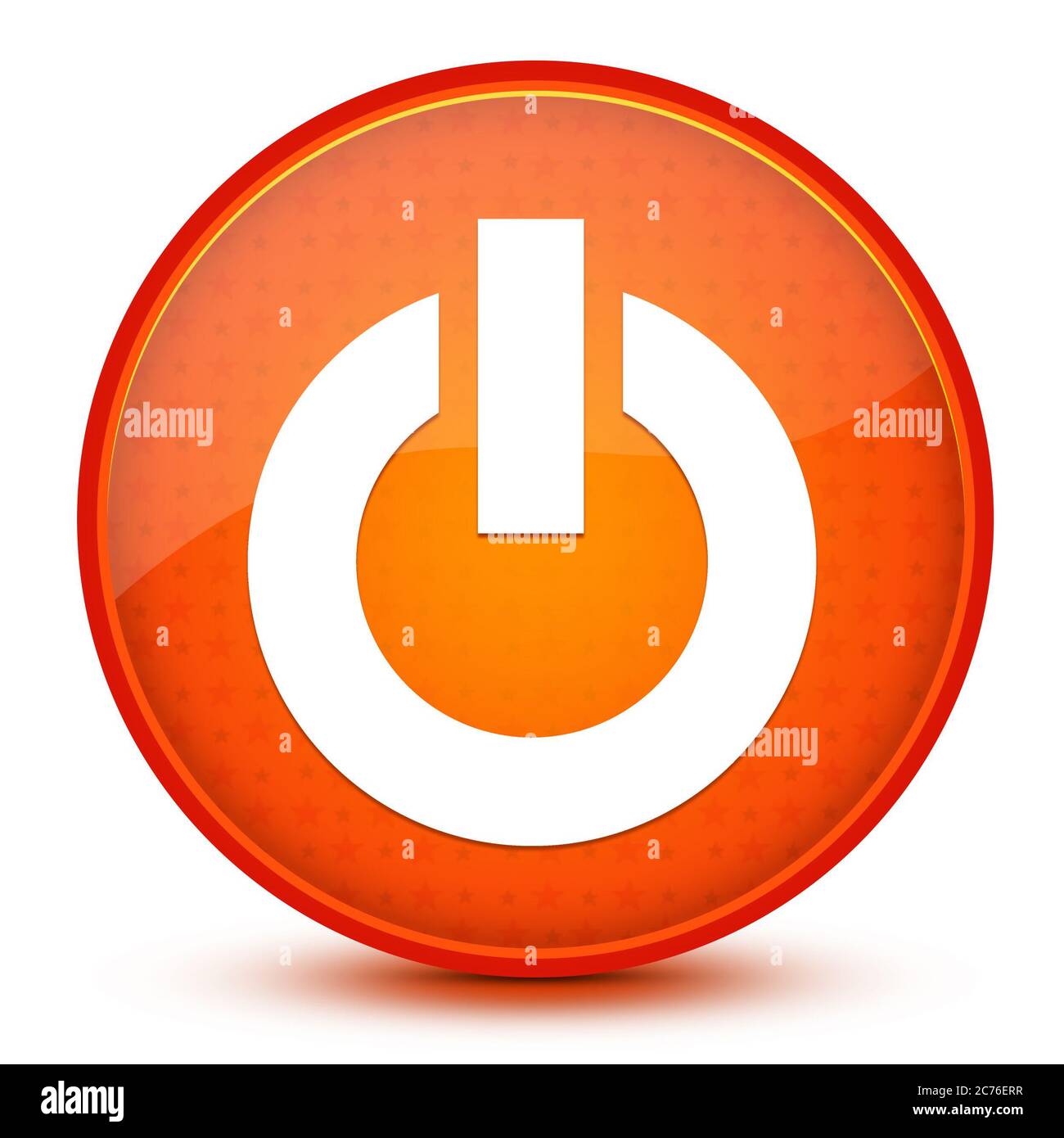 Engine Start icon isolated on glossy star orange round button abstract ...