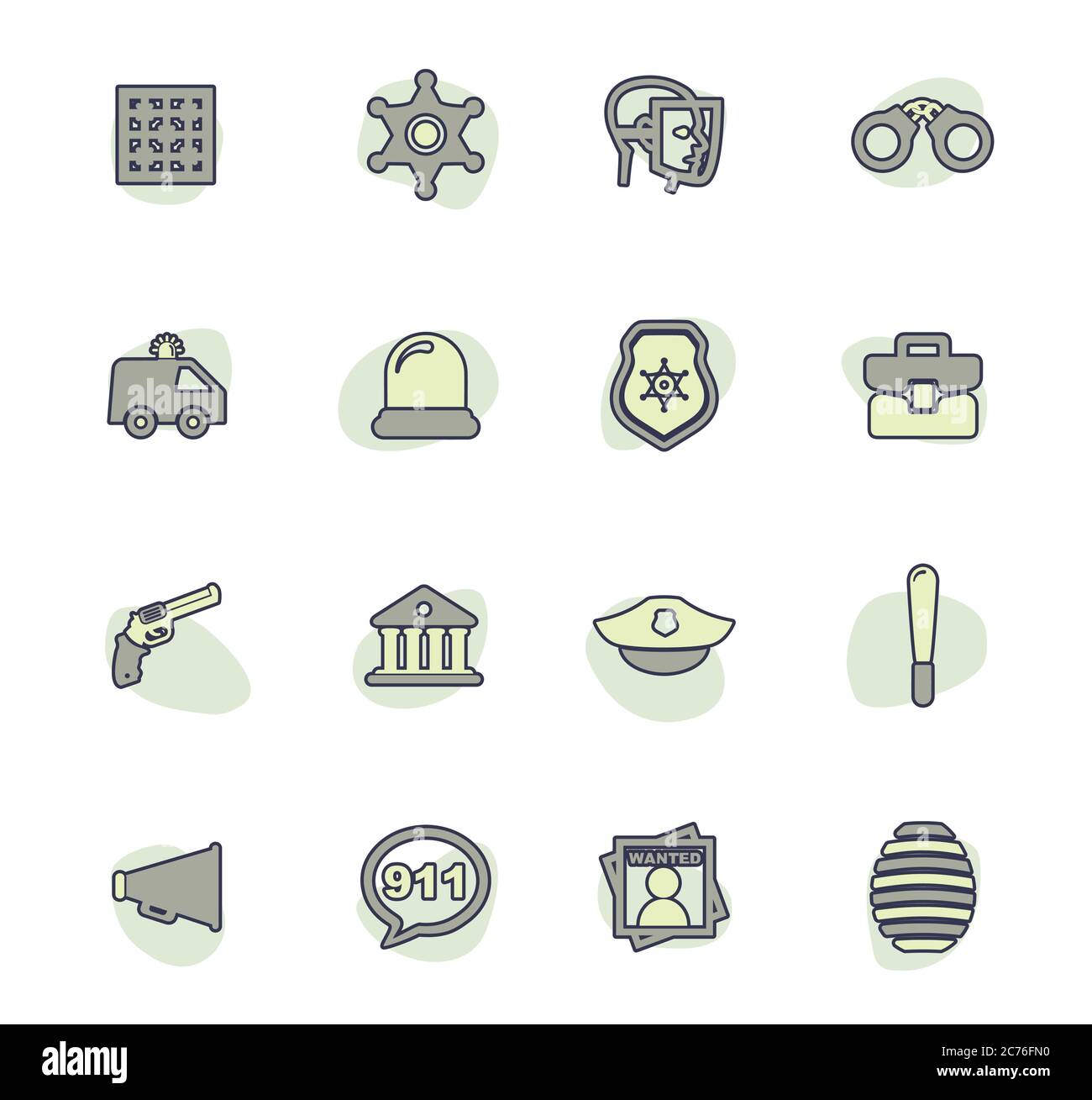 Police icons set Stock Vector Image & Art - Alamy