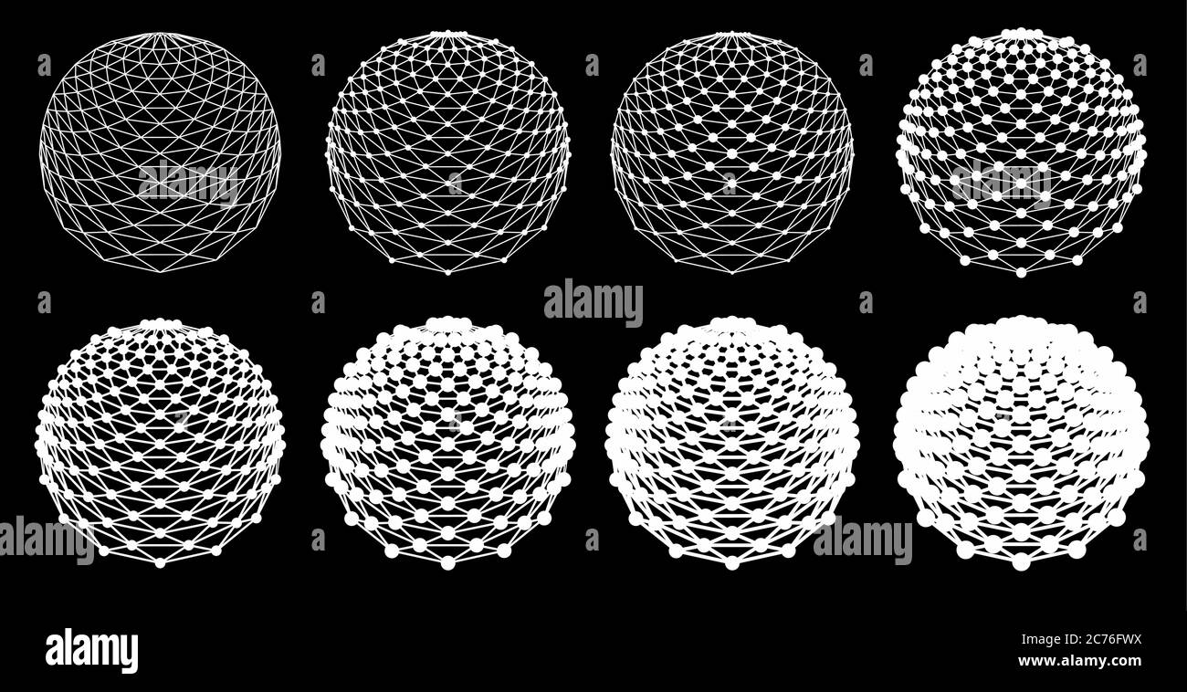 Vector dotted striped spheres set Stock Vector Image & Art - Alamy