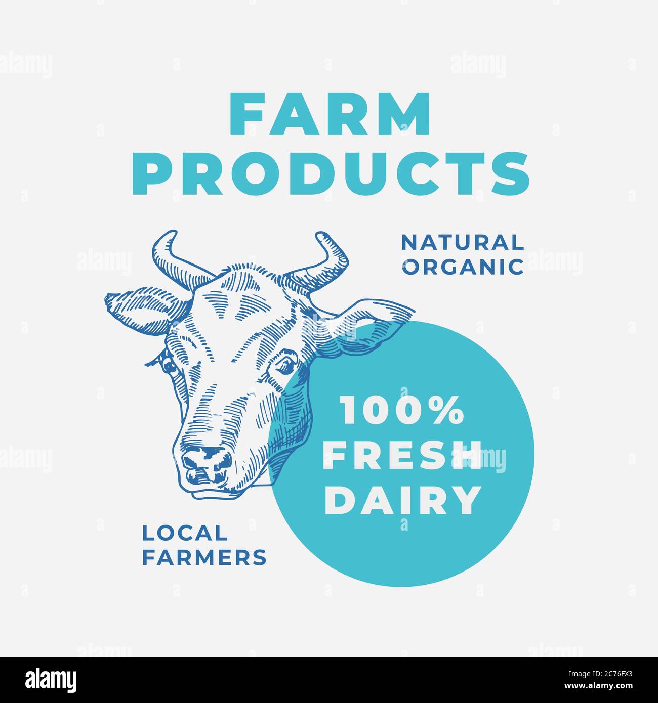 Local Dairy Products Abstract Vector Sign, Symbol or Logo Template ...