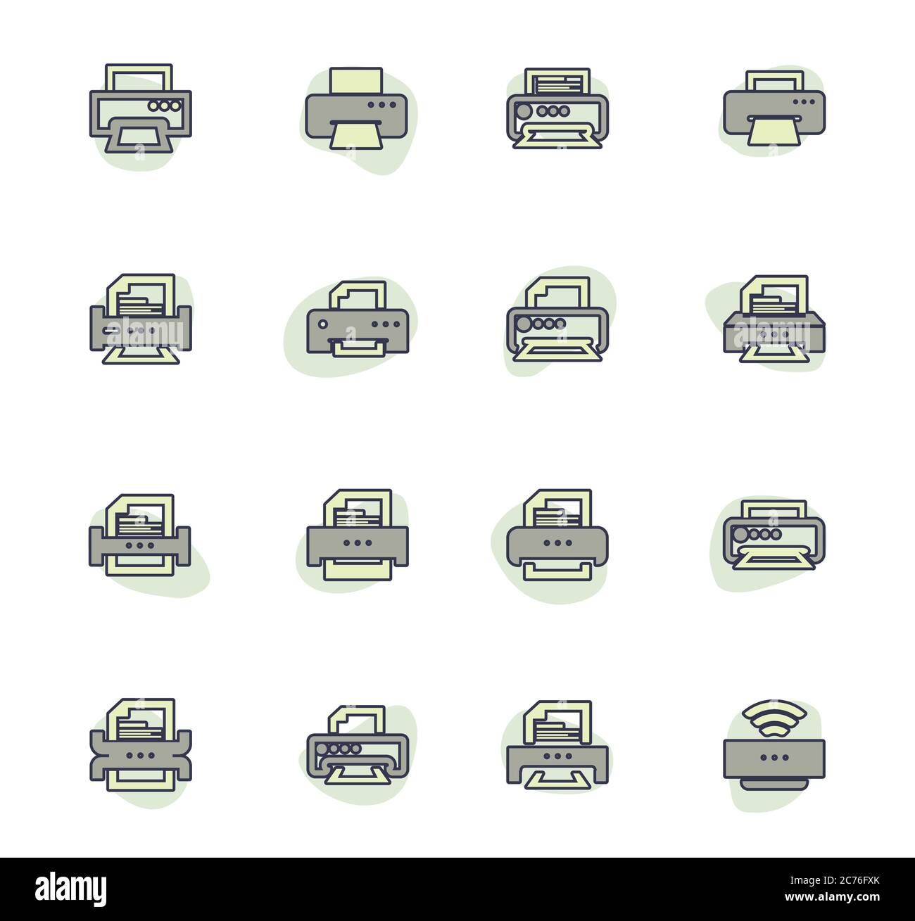 Print icons set Stock Vector Image & Art - Alamy