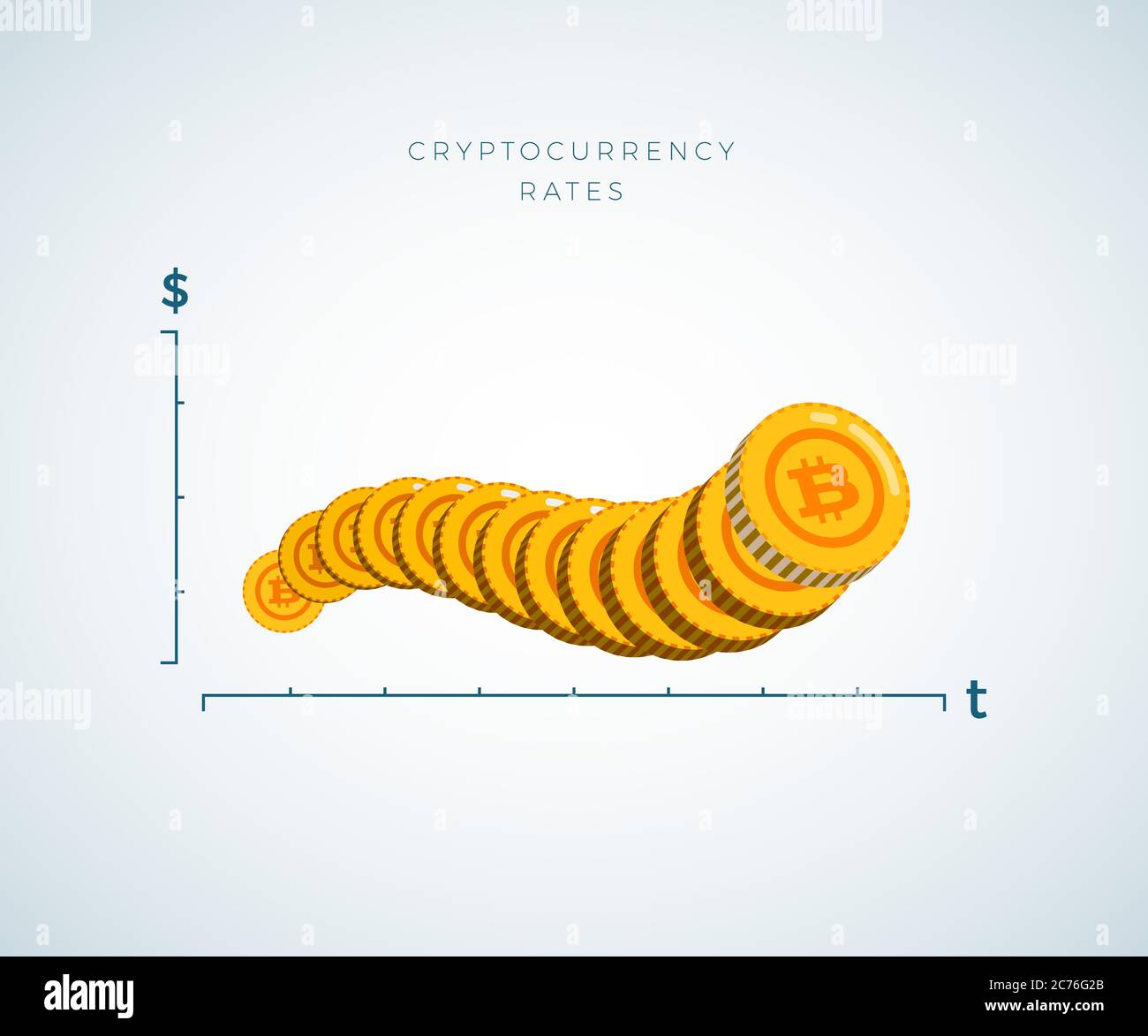 Cryptocurrency Bitcoin Rates Chart. Abstract Vector Illustration Stock ...