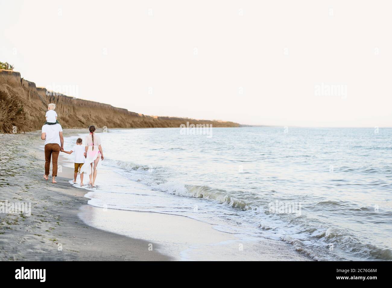 Back View Family Four Walking High Resolution Stock Photography and ...