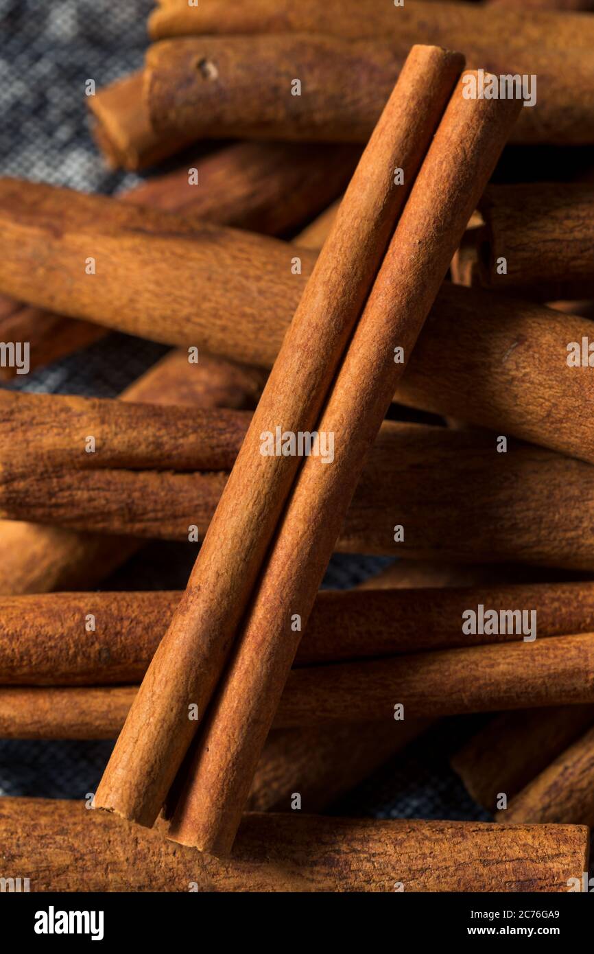 Raw Organic Cassia Cinnamon Sticks in a Bunch Stock Photo - Alamy