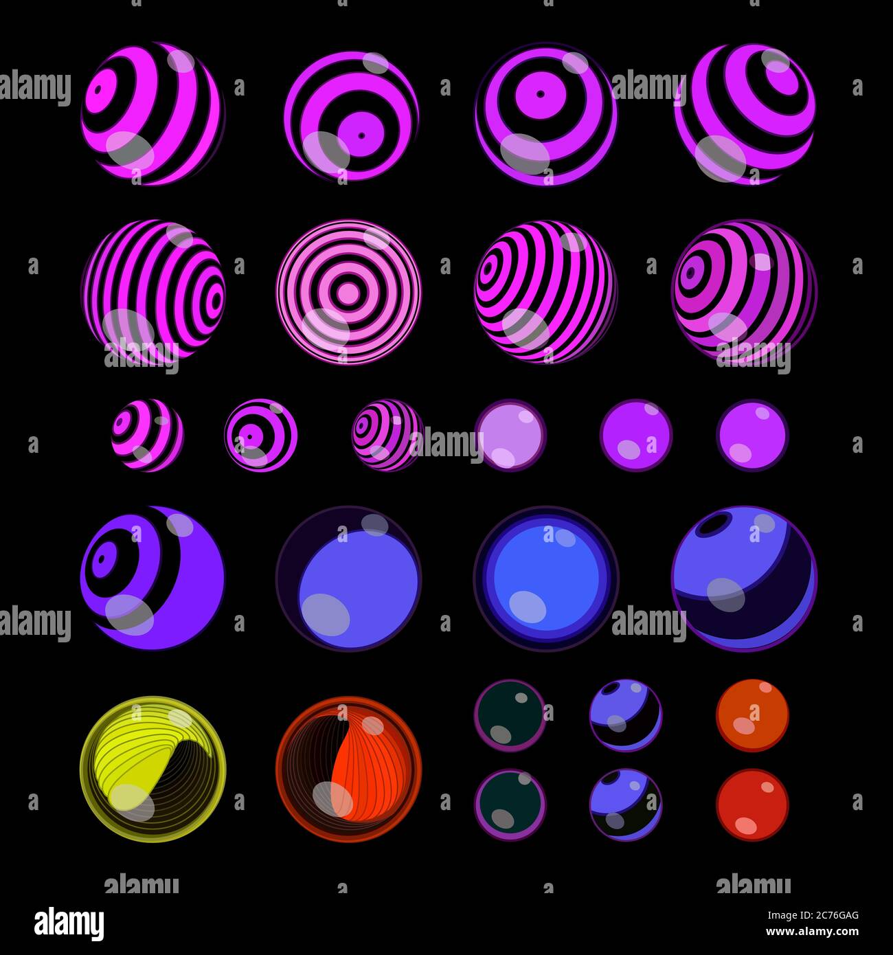 Set of round elements from lines Stock Vector Image & Art - Alamy