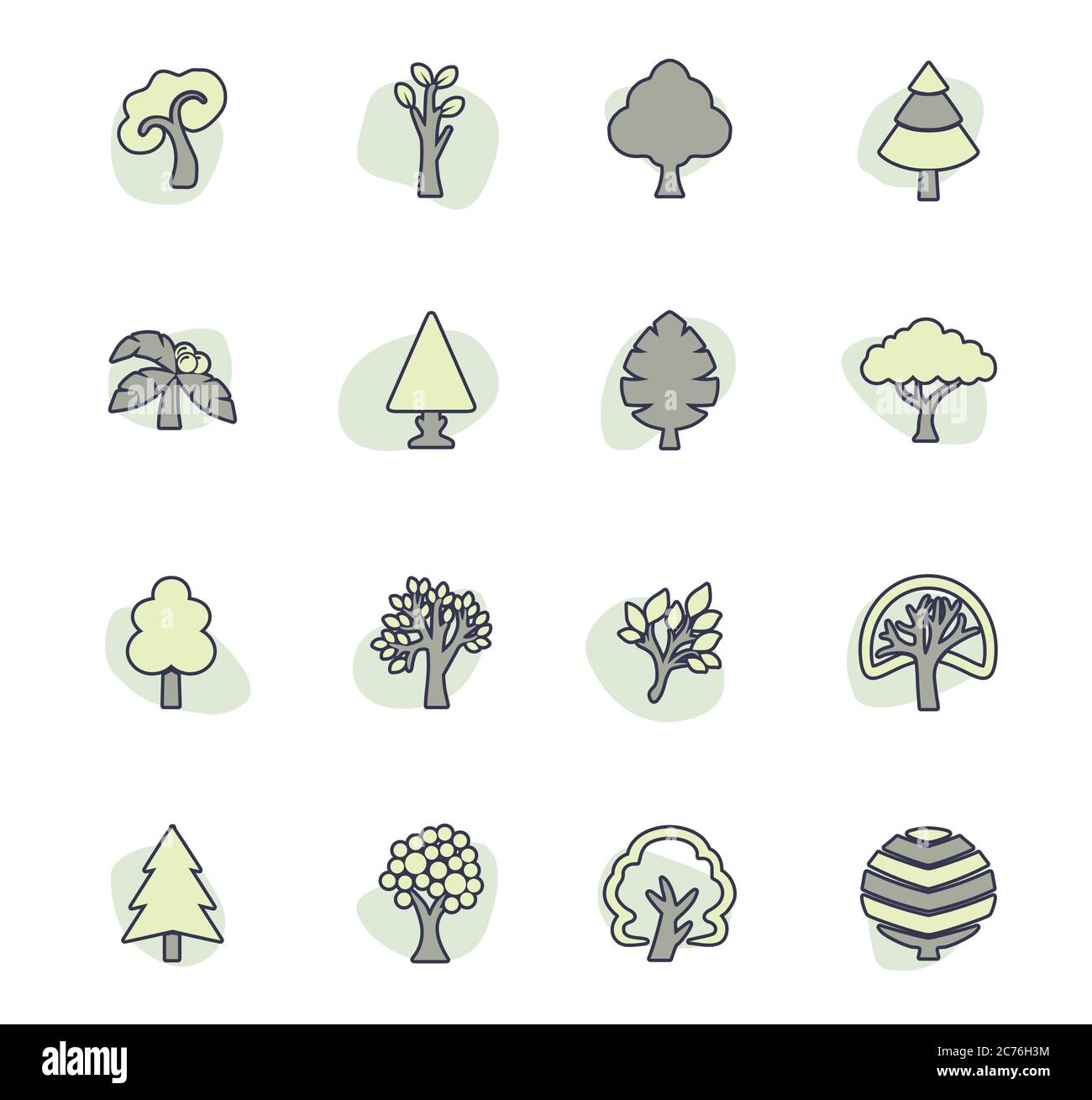 Tree icons set Stock Vector Image & Art - Alamy