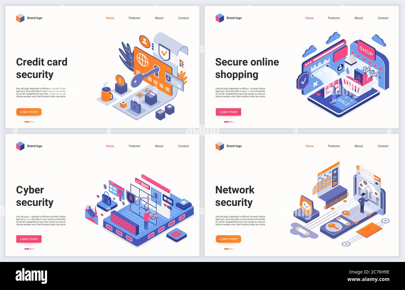 Isometric cyber security technology vector illustration. Creative ...