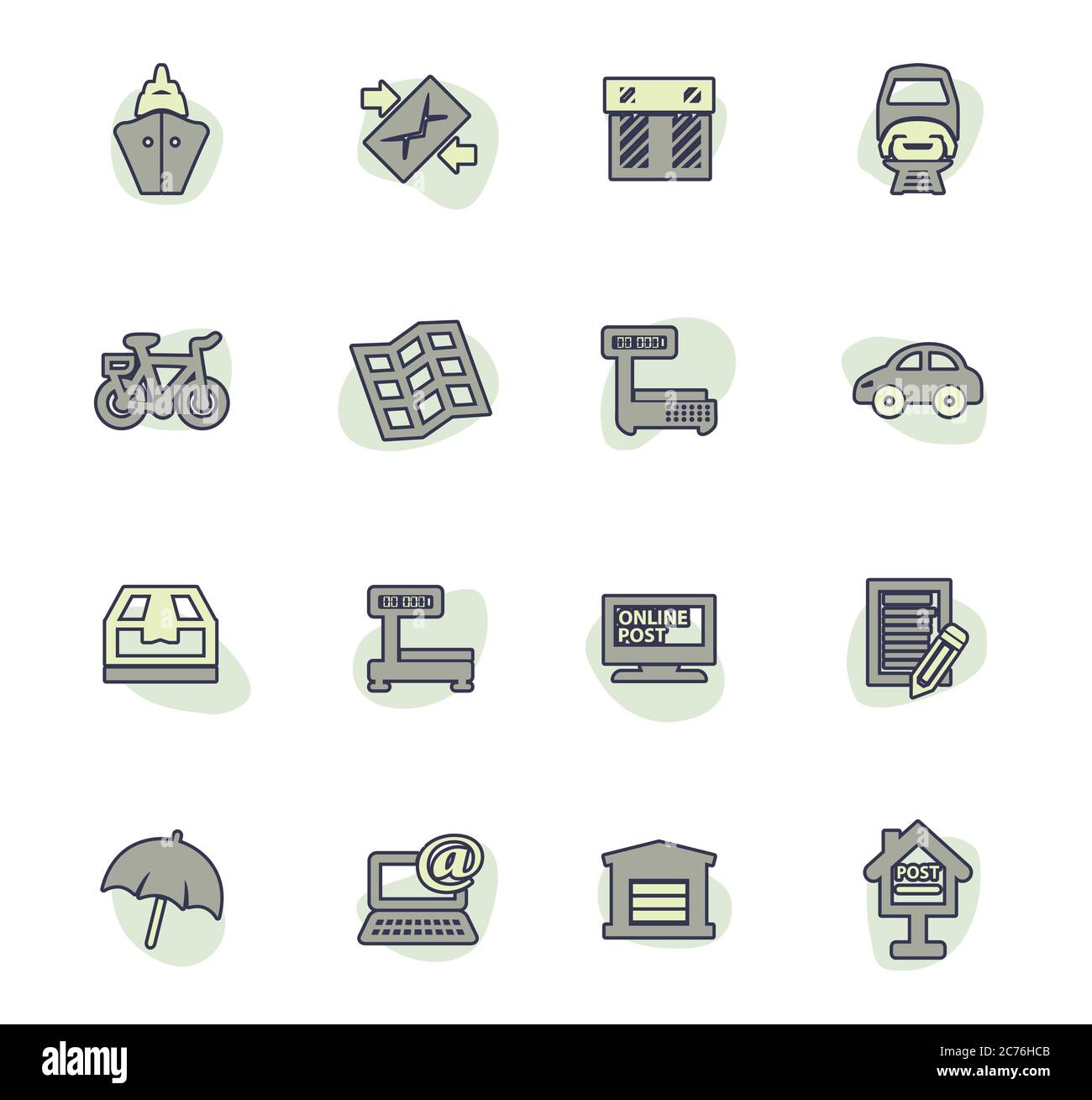 Post service icons set Stock Vector Image & Art - Alamy